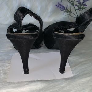 FIONI Clothing | Shoes | Fioni Black Satin Dress Heels | Poshmark